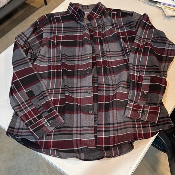 Van Heusen | Shirts | Mens Plaid Shirt Red And Gray | Poshmark